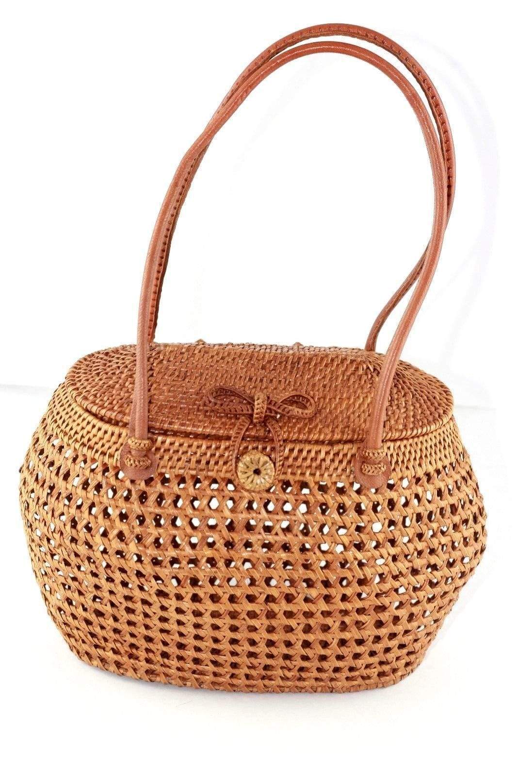 Handmade Round Ata Bali High Quality Rattan Basket Mandul Round bag ...