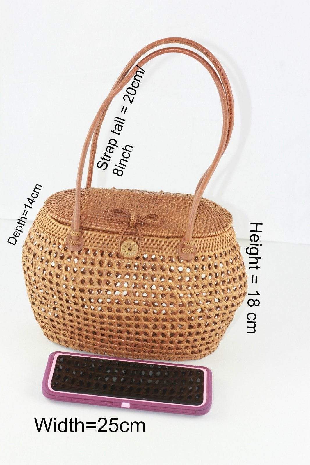 Handmade Round Ata Bali High Quality Rattan Basket Mandul Round bag ...