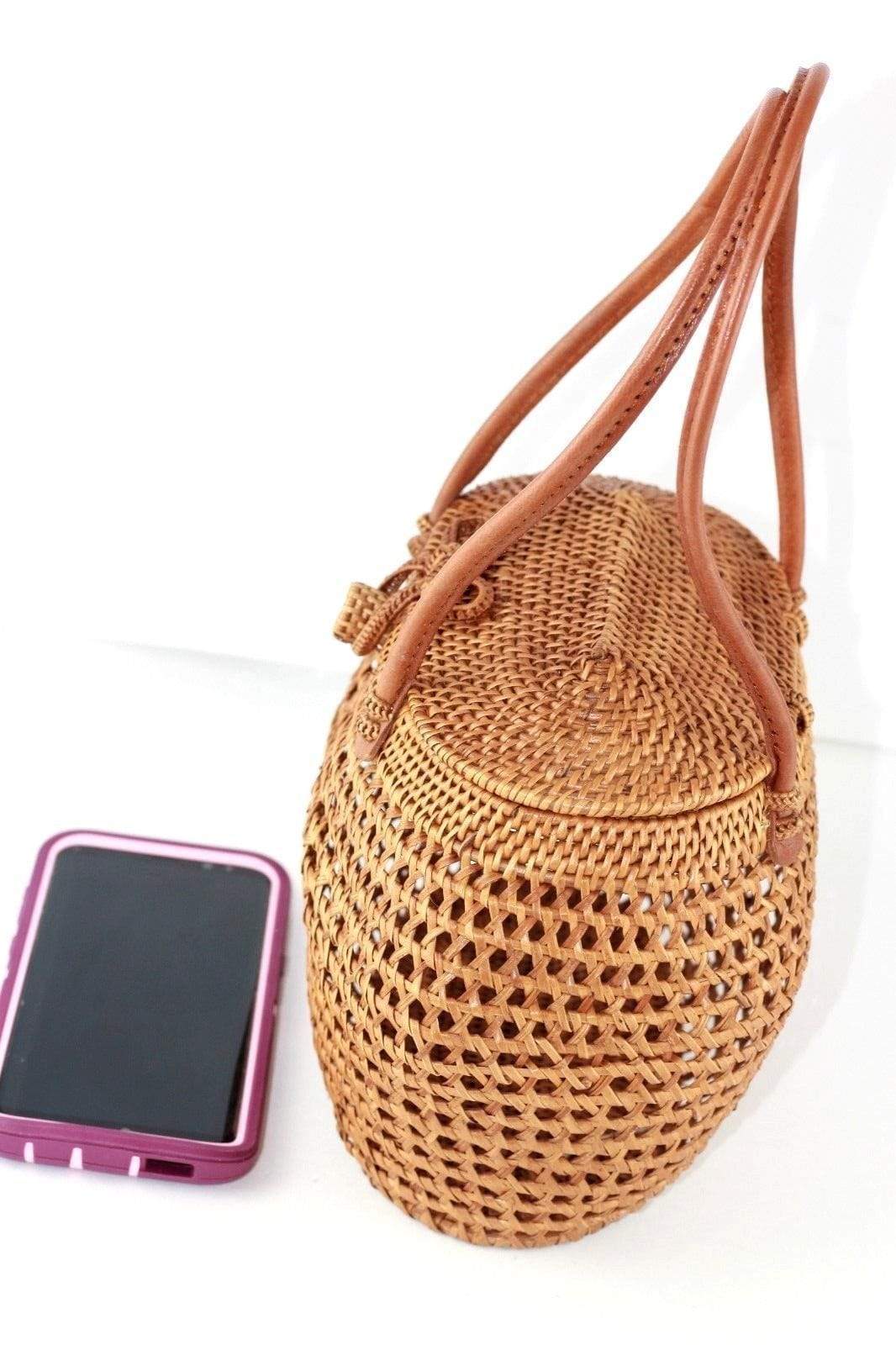 Handmade Round Ata Bali High Quality Rattan Basket Mandul Round bag ...