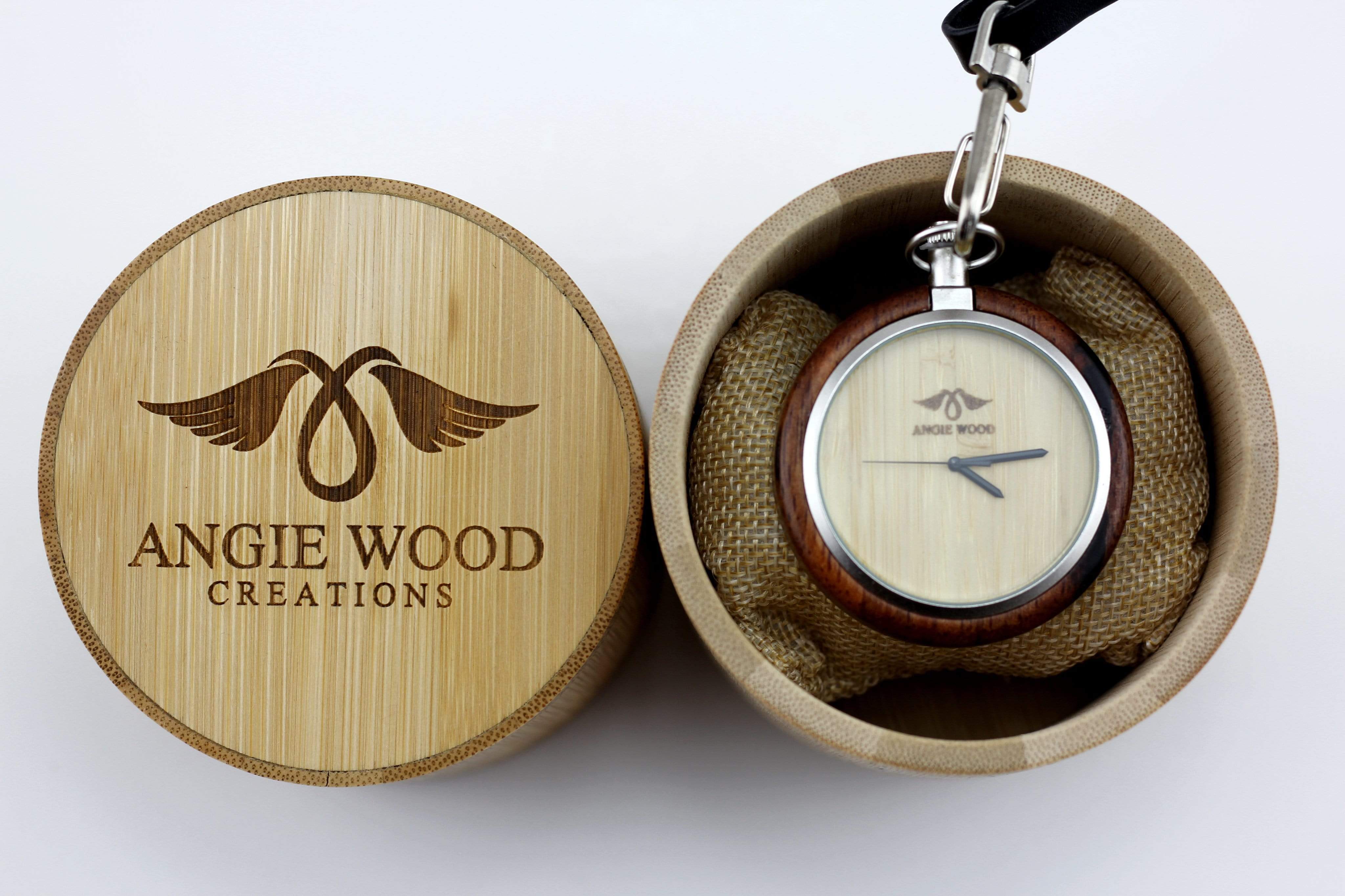 Buy Custom Pocket Watch - Engraved Wooden Watches for Men – Angie Wood ...
