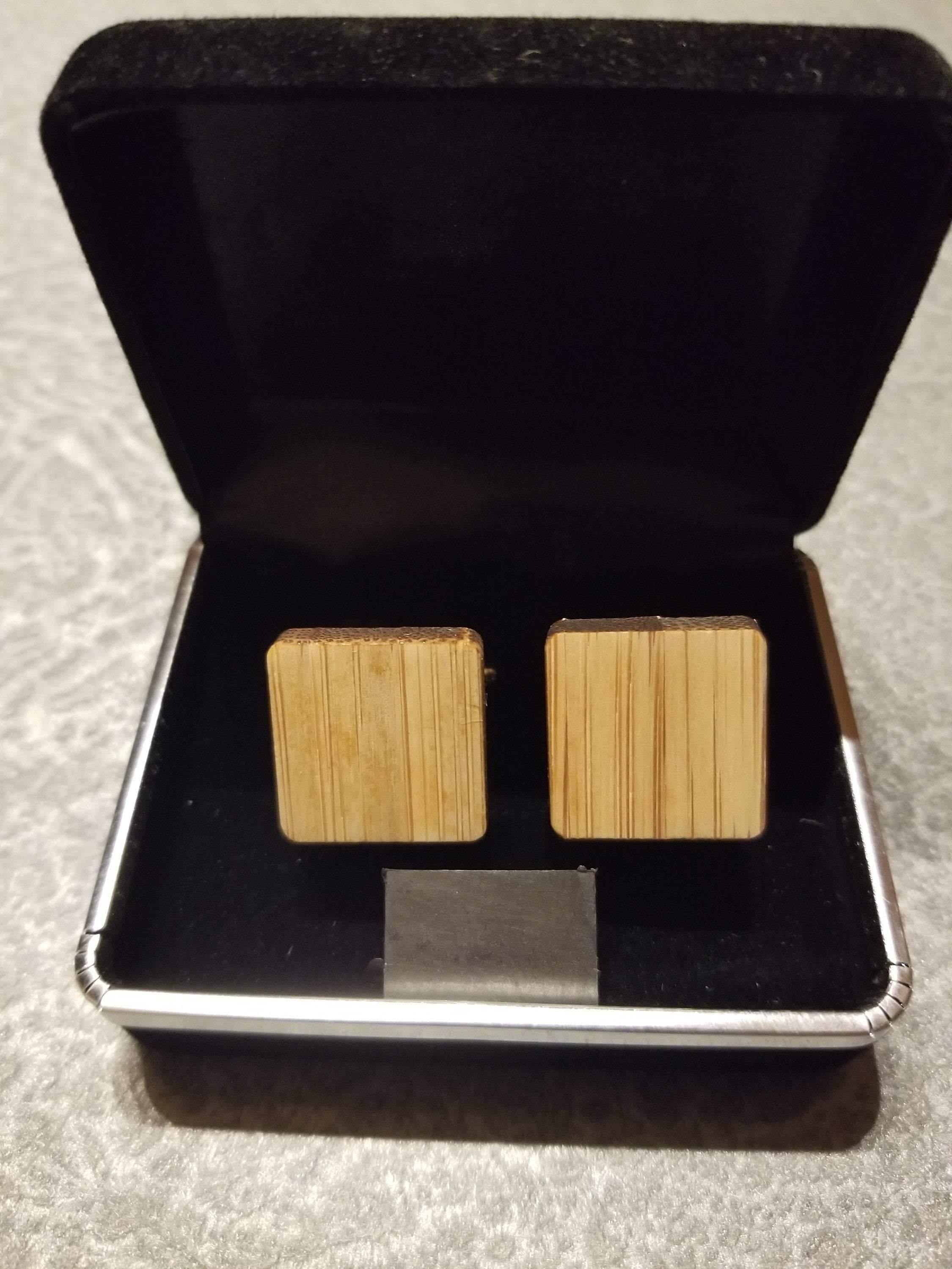 Engraved cufflink,bamboo cufflink,wood cufflink,setmustache tieclip,Mu ...