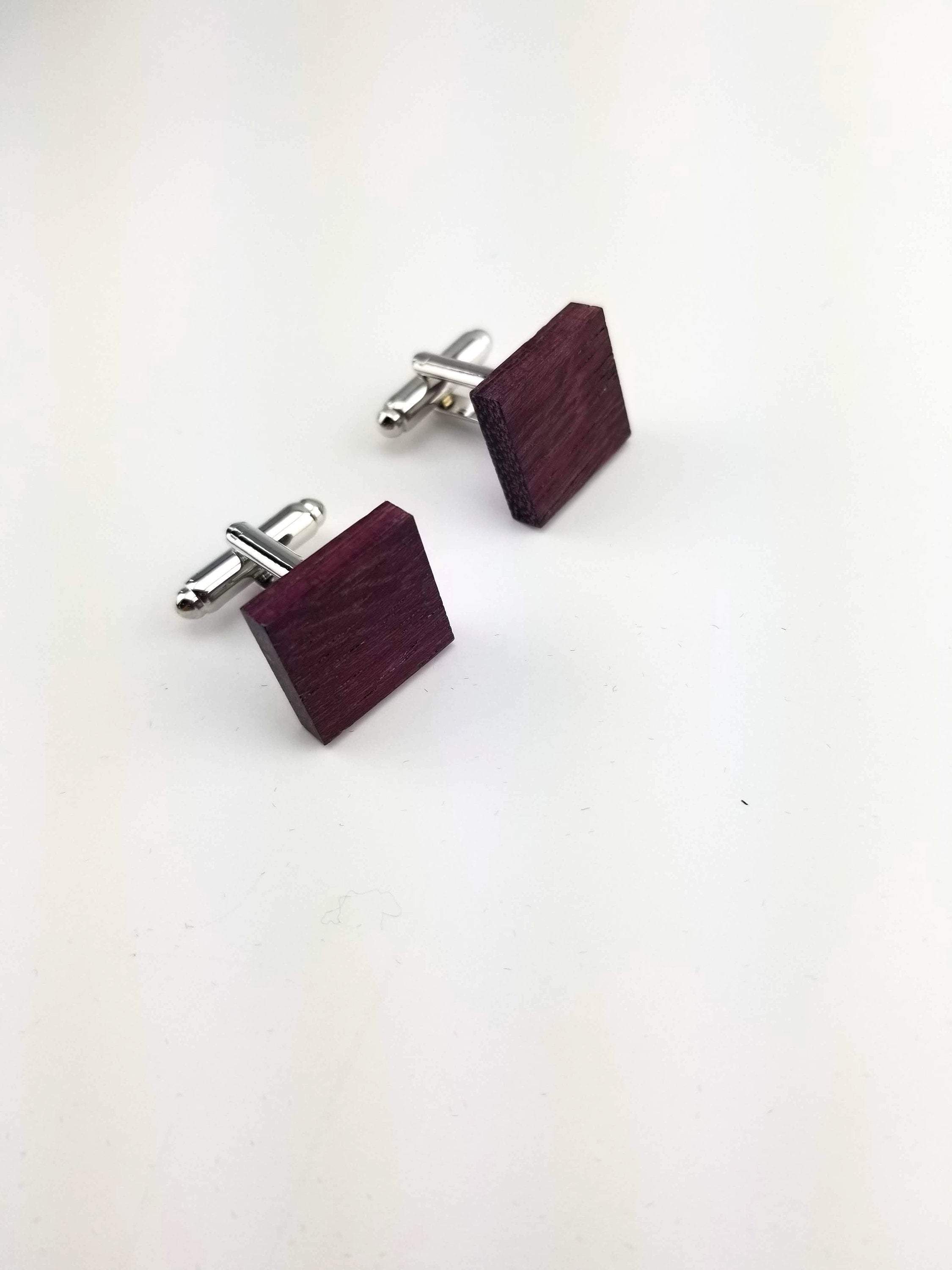 Engraved cufflink, wood cufflink,men cufflink,Square cufflinks,Square ...